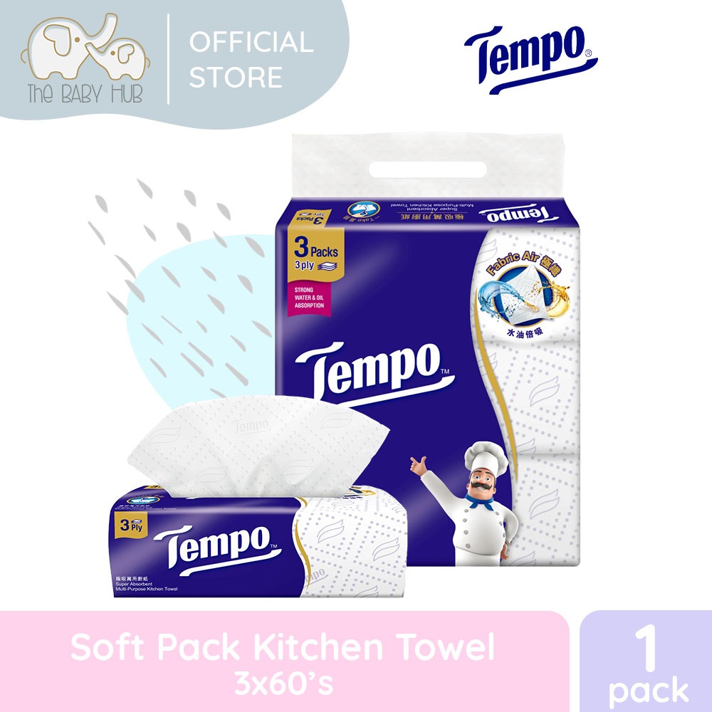 Tempo Soft Pack Kitchen Towel (3x60s) | Shopee Philippines