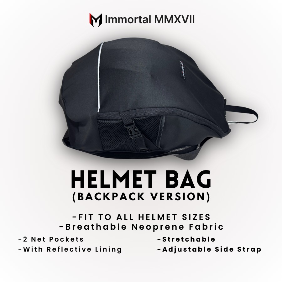 IMMORTAL MOTOBAG HELMET BAG V2 BACKPACK VERSION WITH FREE IMM. STICKER ...