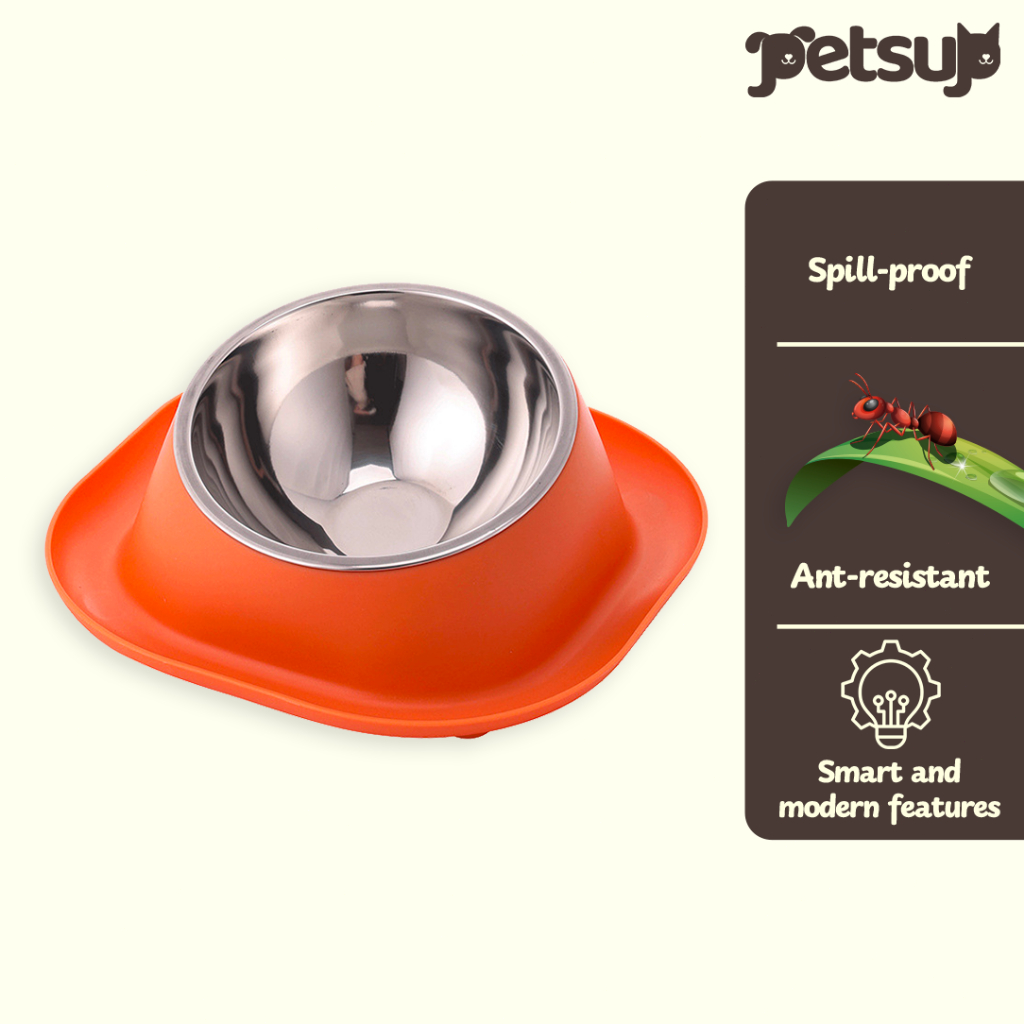 Petsup Anti-Ant Pet Bowl Stainless Steel Bowls Easy to Clean Ant-Proof ...