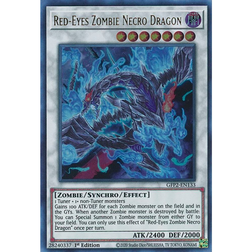 RED EYES ZOMBIE NECRO DRAGON RARE FOIL MIX EXPANSION KONAMI YUGIOH CARD ...