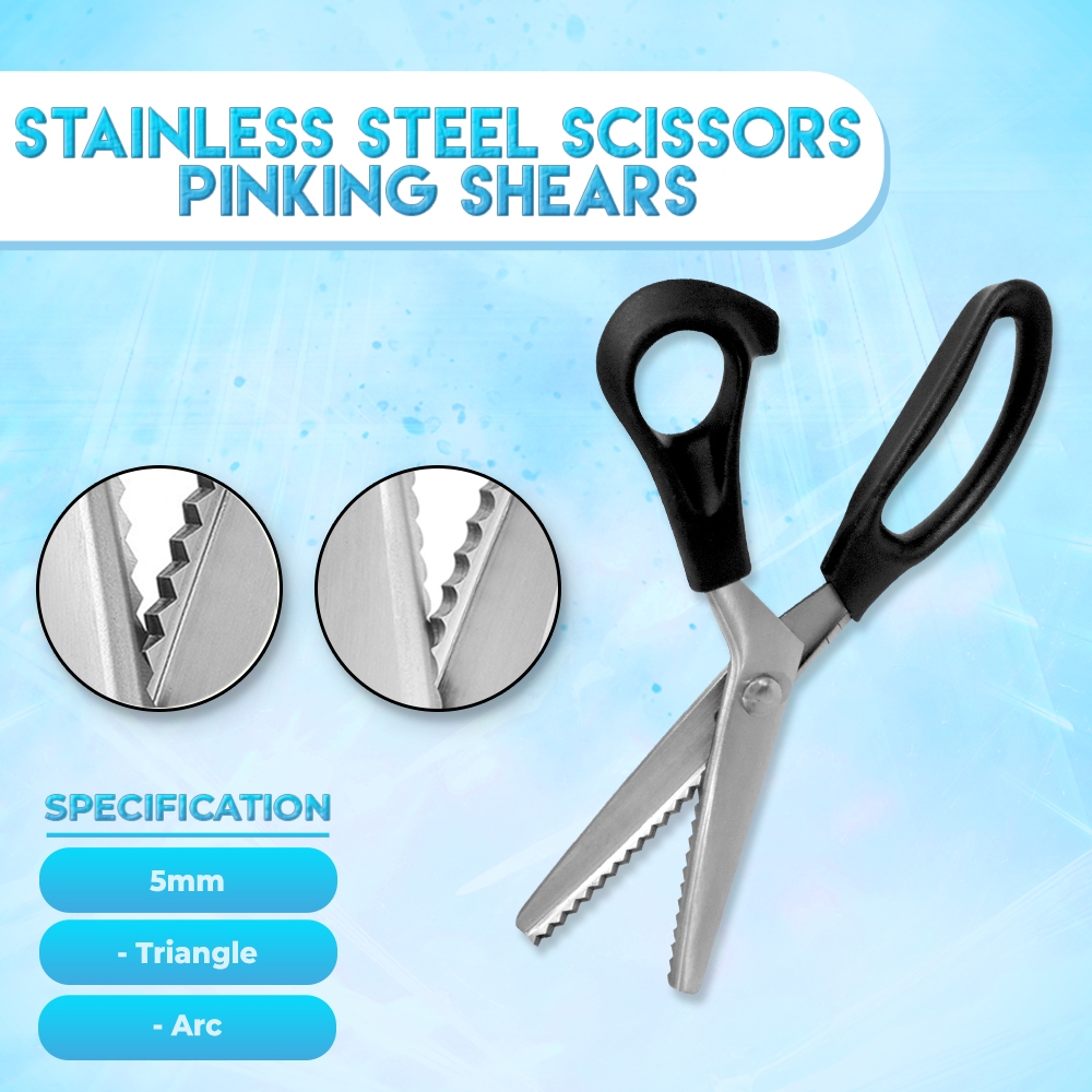 Pinking Shears Arc/Triangle Stainless Steel Scissors for Arts & Crafts ...