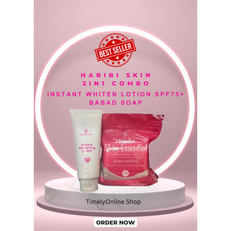 HABIBI SKIN 2in1 COMBO BABAD SOAP+INSTANT WHITENING LOTION SPF70 ...