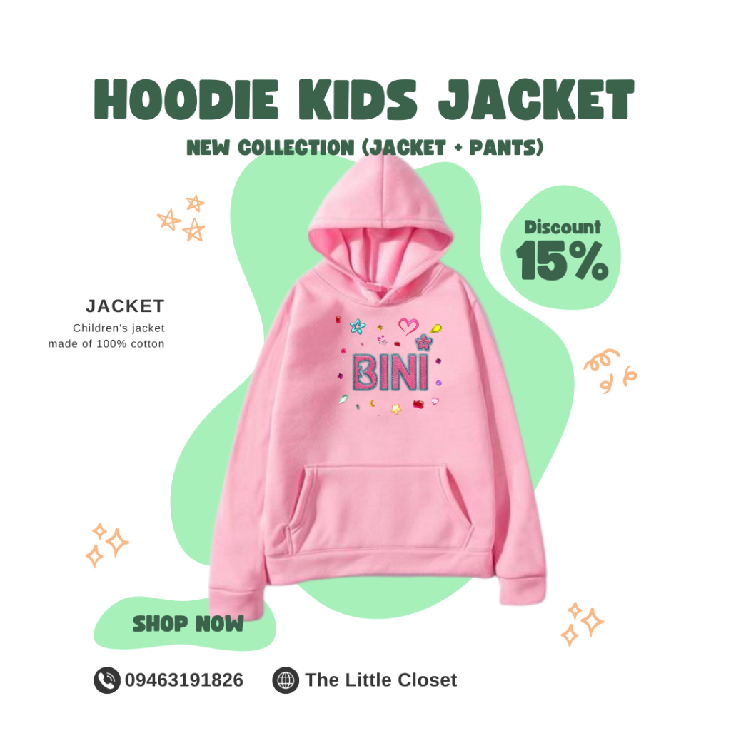 7COLORS BINI HOODIE JACKET 1-12 Y/O BOYS GIRLS BABY SWEATER PULLOVER ...