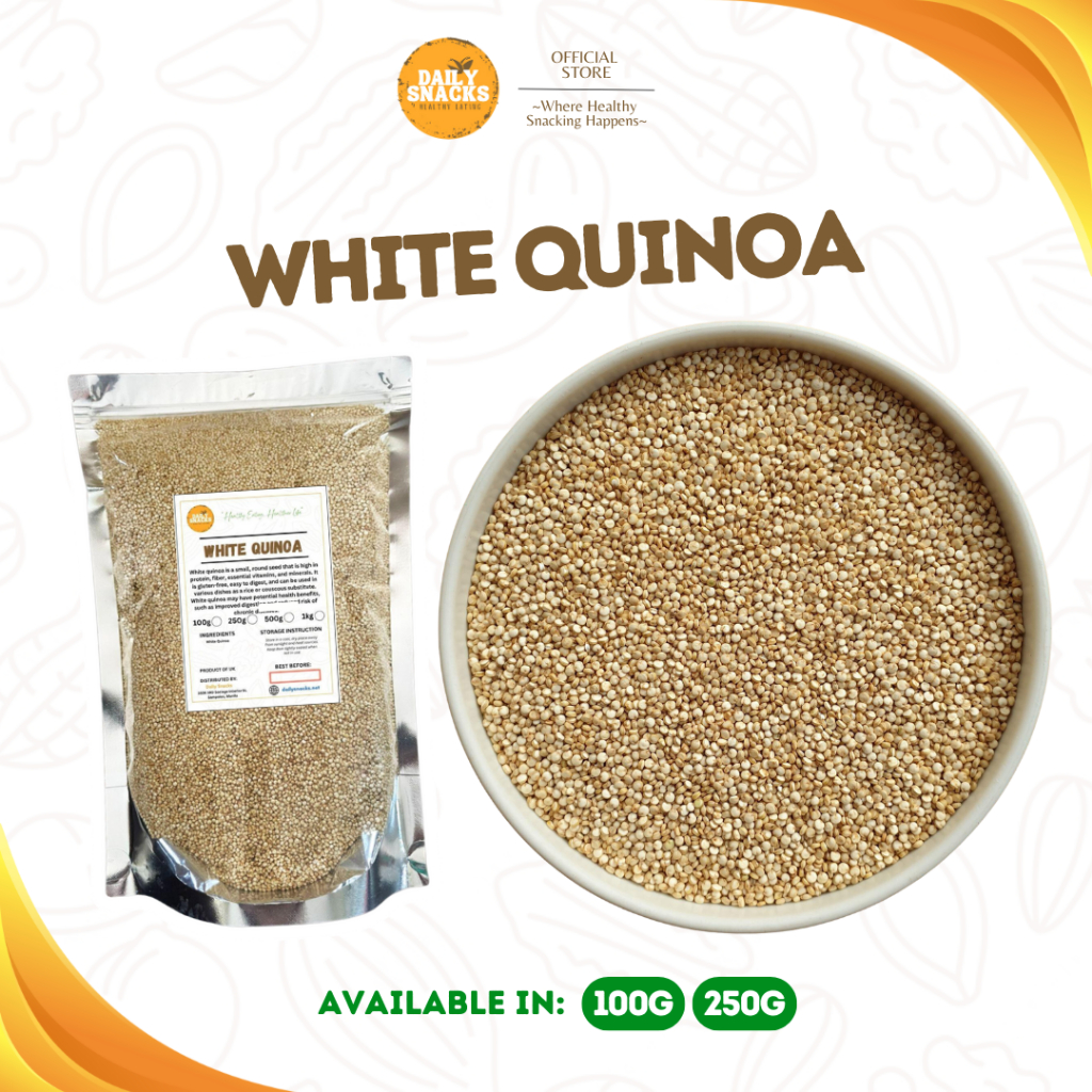 Daily Snacks Organic White Quinoa (Peru) - 100g & 250g in Ziplock Pouch ...