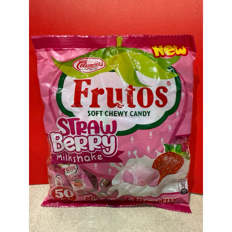 Frutos Soft Chewy Candy Strawberry Milkshake 160g (50pcs) | Shopee ...