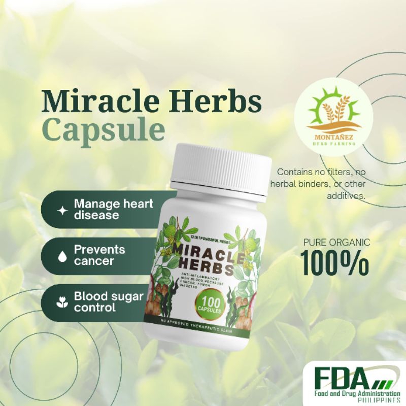 Miracle Herbs 12in1 Power Herbs Combination/100 Capsules | Shopee Philippines