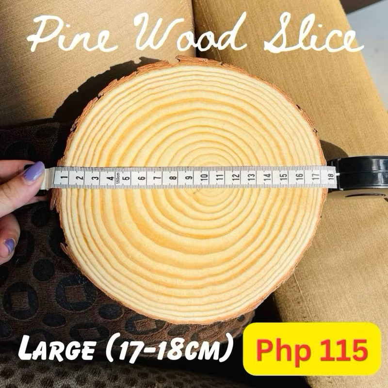 Unfinished Natural Wood Slices Pine Wood Round Tree Bark Log Disc ...