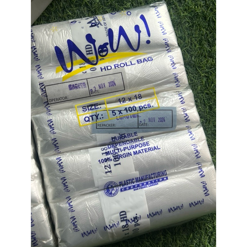WOW Plastic Labo HD Roll Bag 12X18 500pcs/pack 5 Rolls | Shopee Philippines