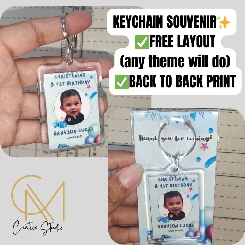 Acrylic Keychain with Free Layout Back to Back Print - Perfect Souvenir ...