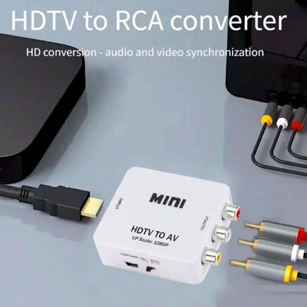 RYOMISE_HDMI TO RCA/AV 1080P Video Converter Box 1080P Support NTSC PAL ...