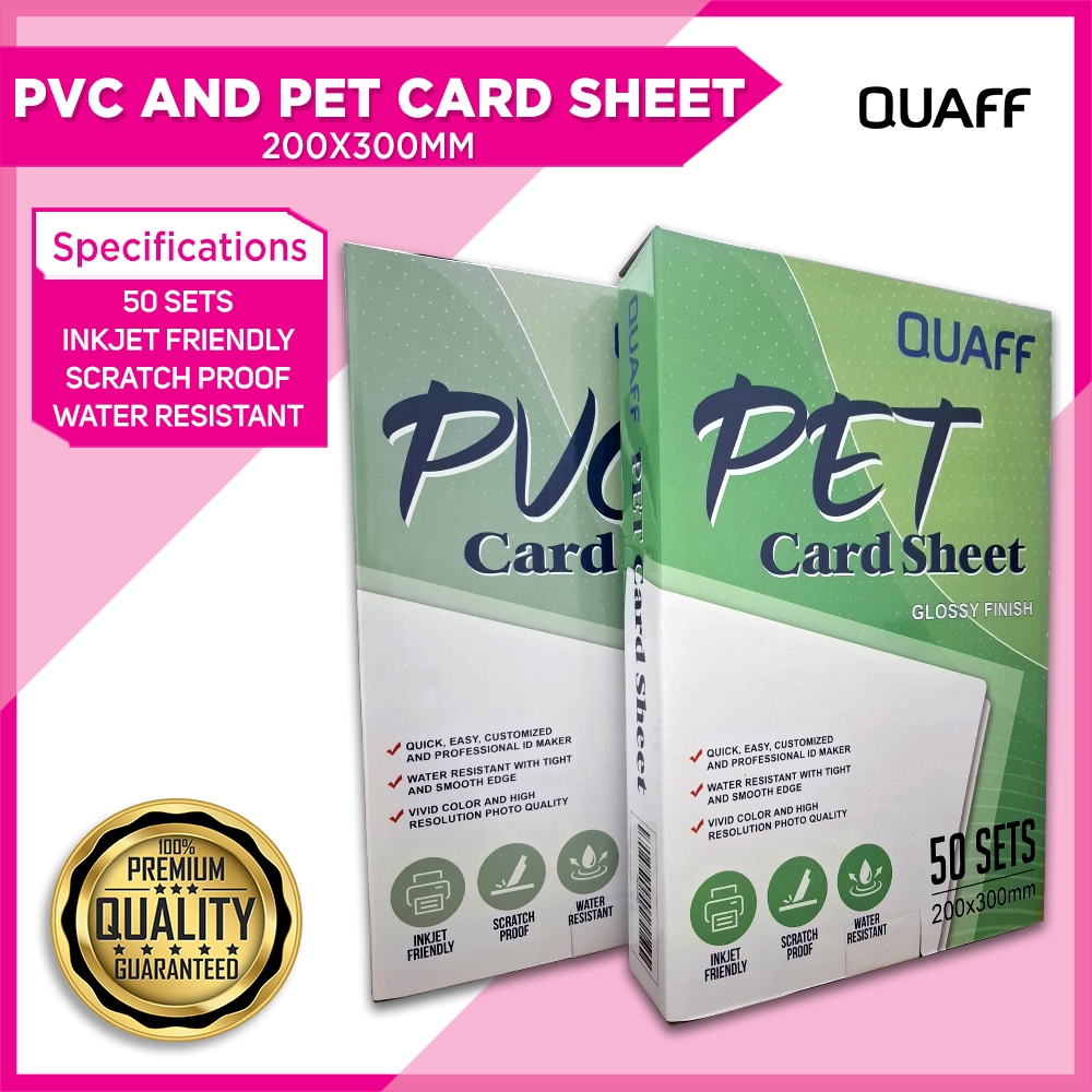 QUAFF PVC / PET Card Sheets for ID Lace Making A4 size (50 sets per ...