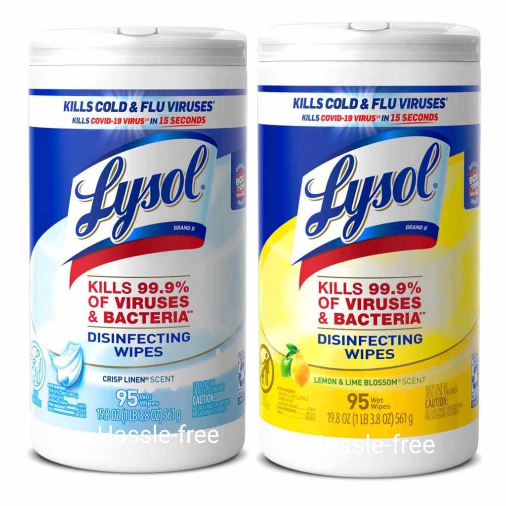 LYSOL VIRUSES & BACTERIA DISINFECTING WIPES CRISP LINEN SCENT (95 WET ...
