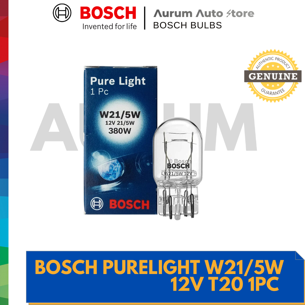 BOSCH 12V 21/5W W21 1 PC. WEDGE BULB | Shopee Philippines