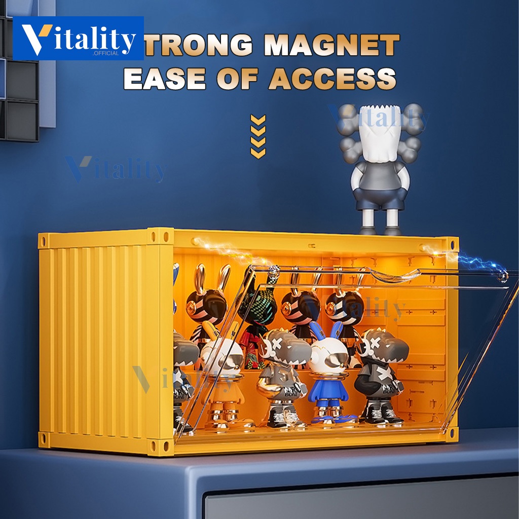 Acrylic Display Cabinet Container Popmart Organizer Storage with Light ...