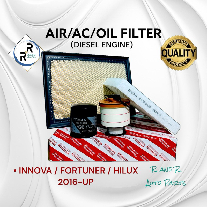 INNOVA HILUX FORTUNER 2016-2024 DIESEL ENGINE FILTERS COMBO FILTERS ...