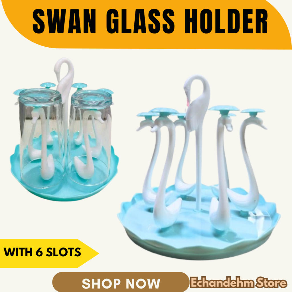 Swan-Shaped Plastic Glass Holder – Holds 6 Glasses with Style | Random ...