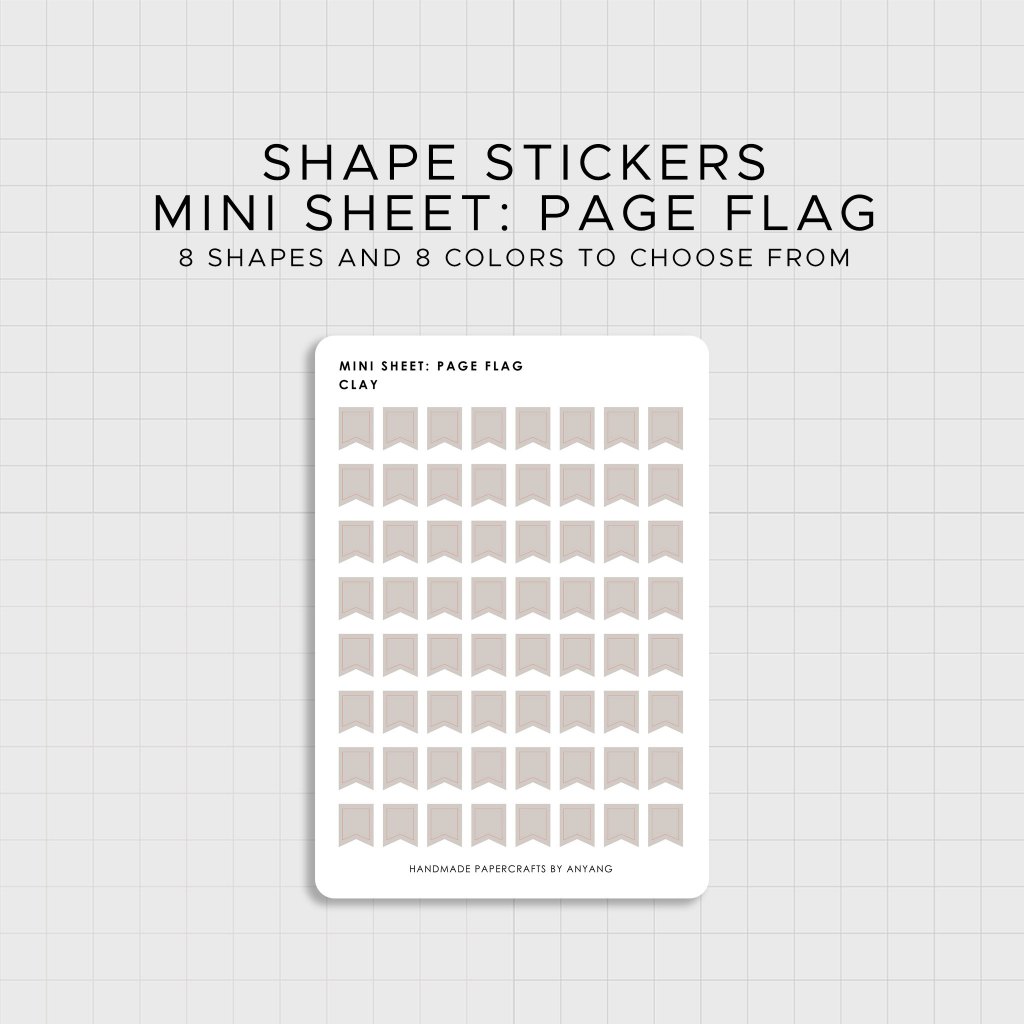 PAGE FLAGS Shape | MINI Sticker Sheets | Functional Planner Stickers ...
