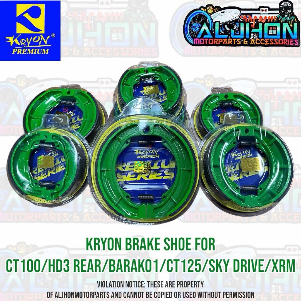 KRYON BRAKE SHOE FOR CT100/HD3 REAR/BARAKO1/CT125/SKY DRIVE/XRM ...