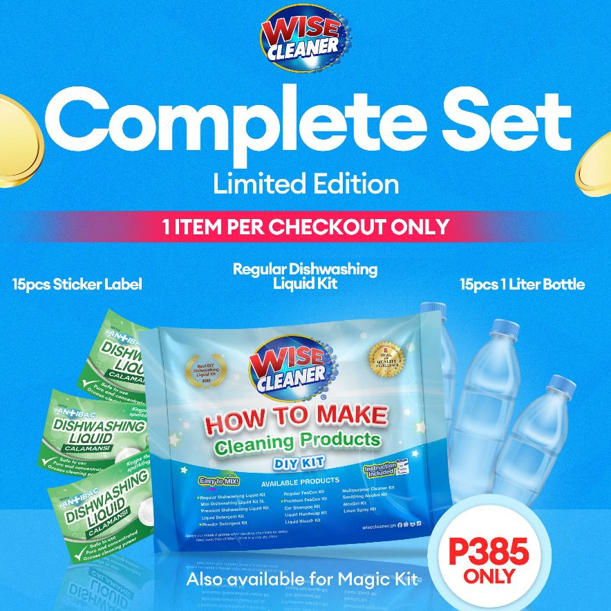 DISHWASHING LIQUID KIT COMPLETE SET PACKAGE WISE CLEANER | Shopee ...