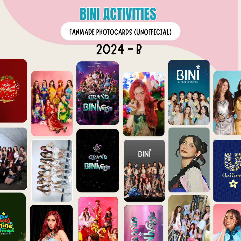 BINI FANMADE PC SETS - 9 PCS UNOFFICIAL COLLECTION INSPIRED BY BINI ...