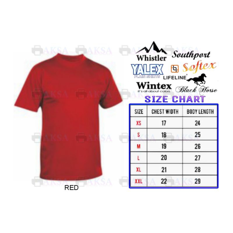 RED | MAROON - Plain T-Shirt Round Neck Adult Unisex Black Horse Softex ...