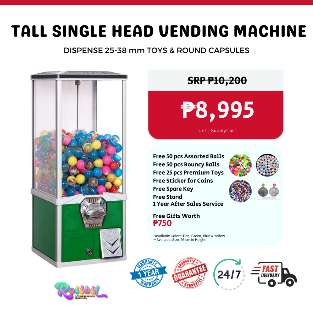 76 cm Tall Single Head Vending Machine Free Stand and Freebies included ...