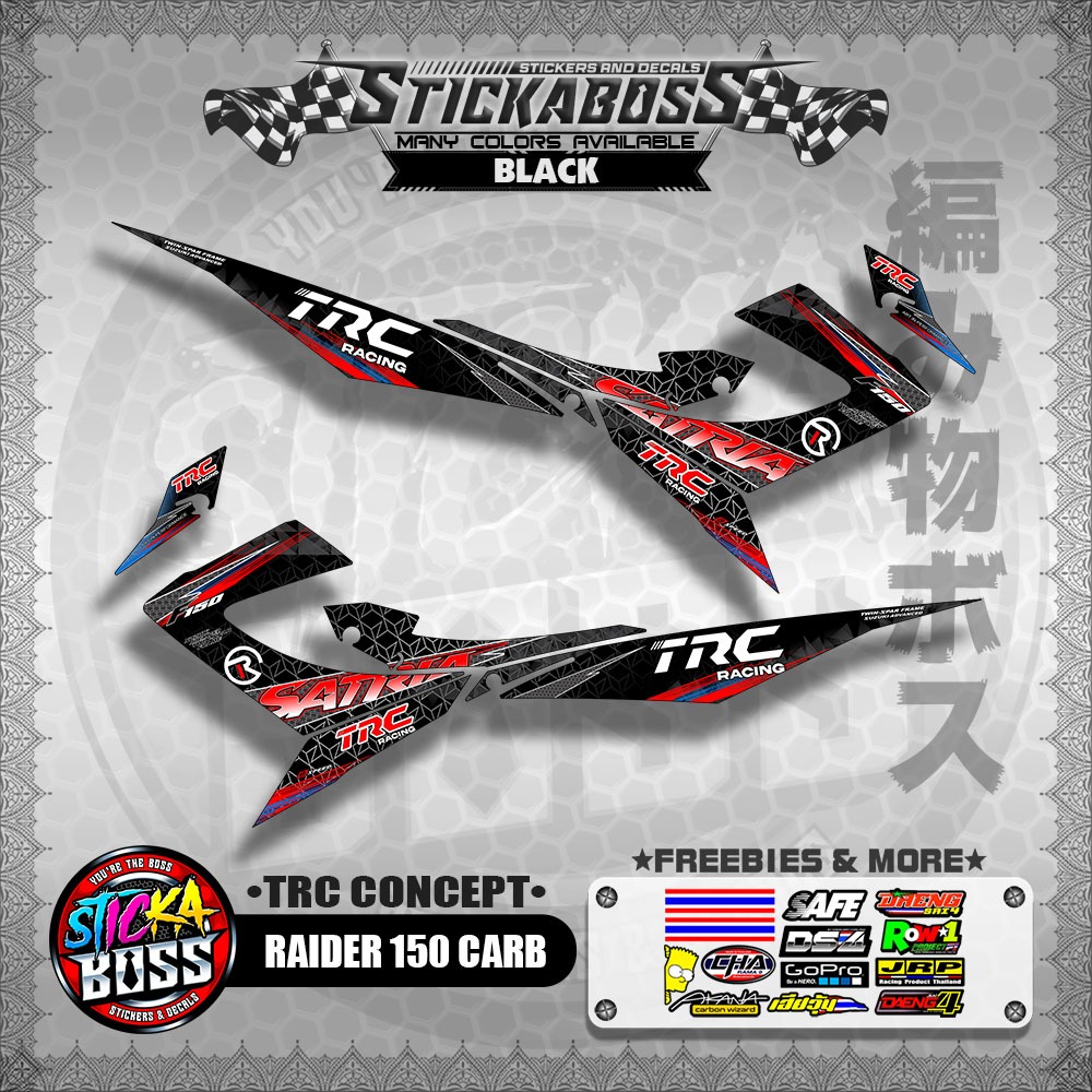 RAIDER 150 CARB STICKER DECALS ( TRC CONCEPT SATRIA )【WITH FREEBIES ...