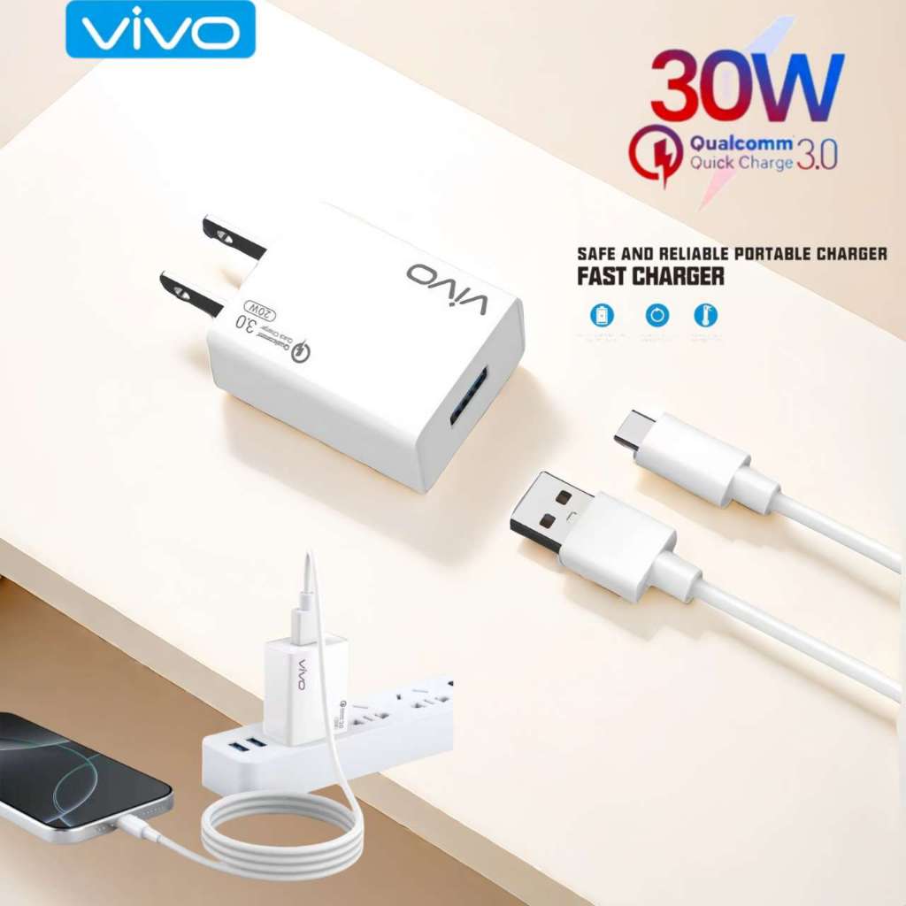 PC18 Vivo Fast Charger For Android Micro USB 30W Fast Charging Type c ...