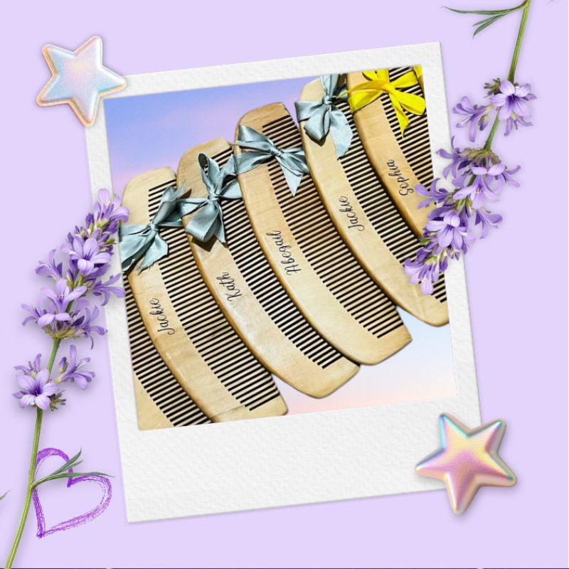 ACCI Personalized Wooden Comb/Holder for Souvenir / Wedding Gift / Gift ...
