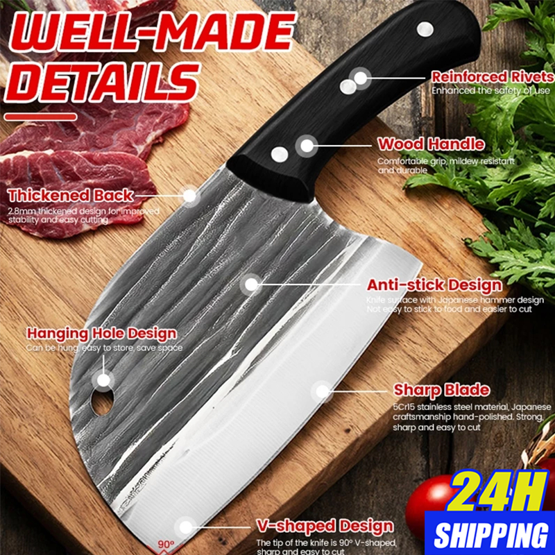Japanese Knife Kitchen Knife Traditional Handmade Chef's Chopper ...