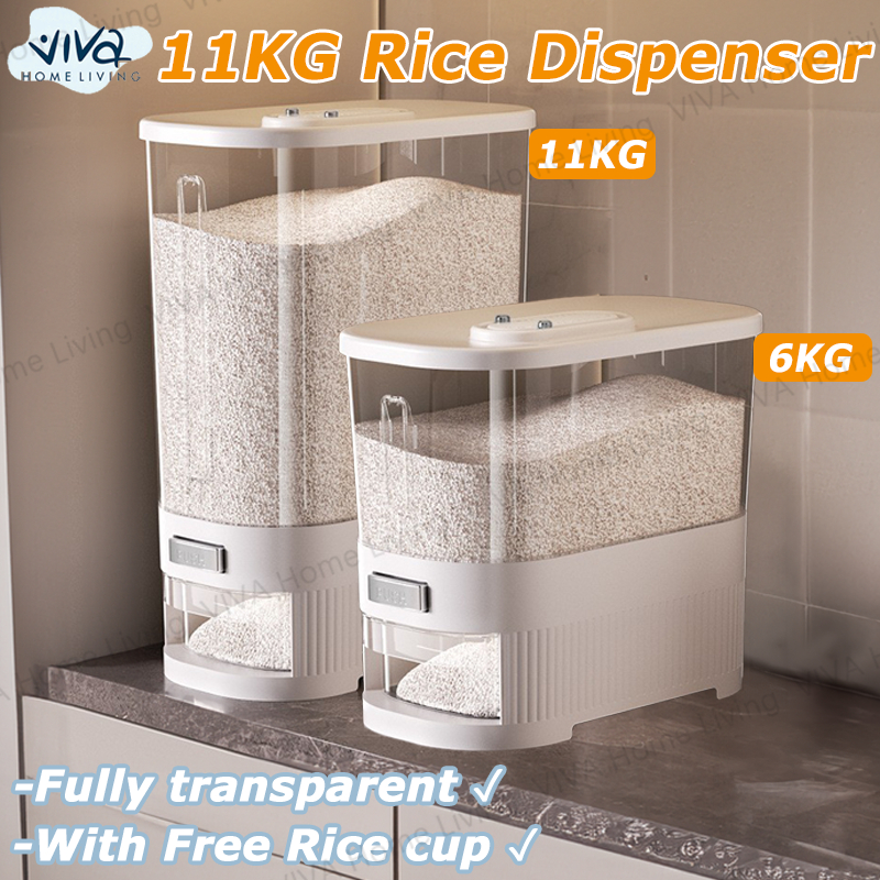 10KG White Rice Dispenser Barrel Insect-proof Moisture-proof Sealed ...