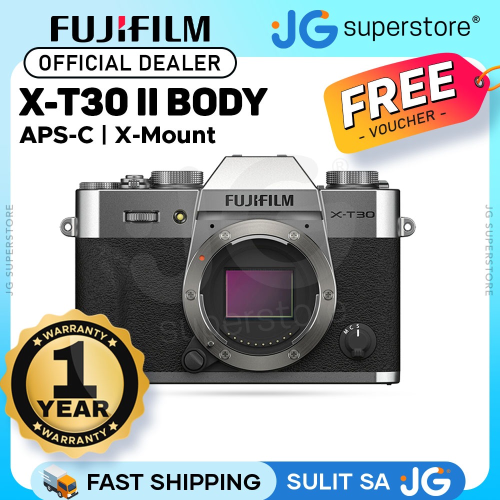 FUJIFILM X-T30 II Mirrorless Camera Body (Silver) w/ 26.1MP APS-C X-Trans CMOS 4 Sensor, UHD 4K ...