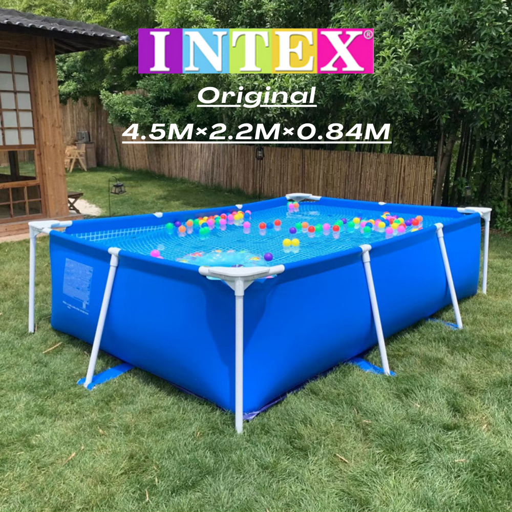 INTEX 28273 4.5M Steel Pro Frame Pool Set Adult Family Kids Large ...