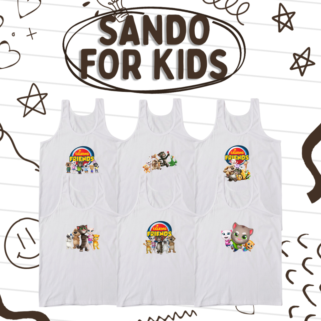 kids zone sando for boys kids assorted TALKING TOM 2pcs subli print ...