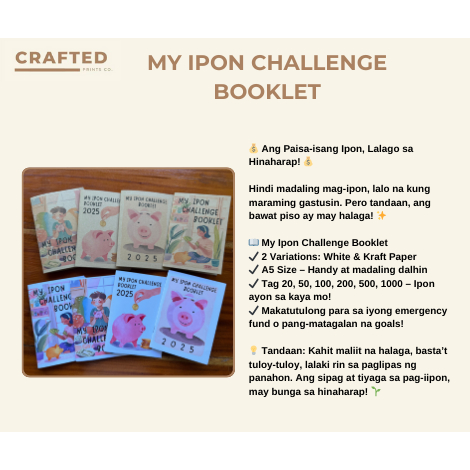 My Ipon Challange Booklet (Savings, Tracker, Bills, Money, Souvenirs ...
