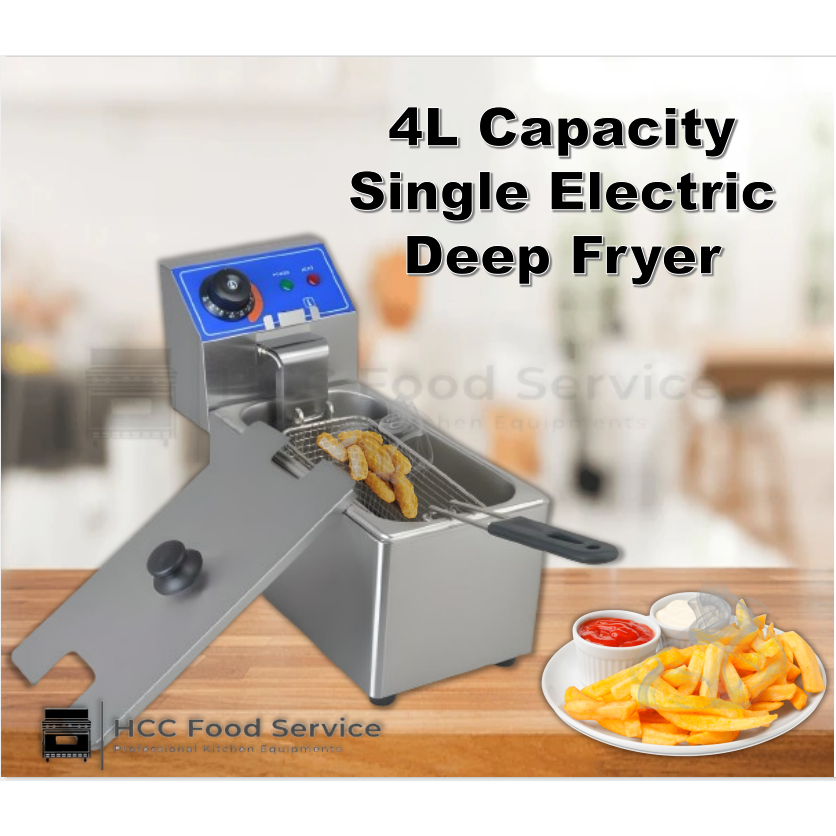 Single Deep Fryer Electric 4L Capacity Stainless Steel Heavy Duty ...