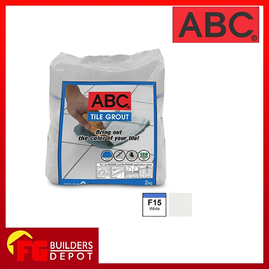 ABC TILE GROUT ORIGINAL 2KG/BAG F15 WHITE | Shopee Philippines