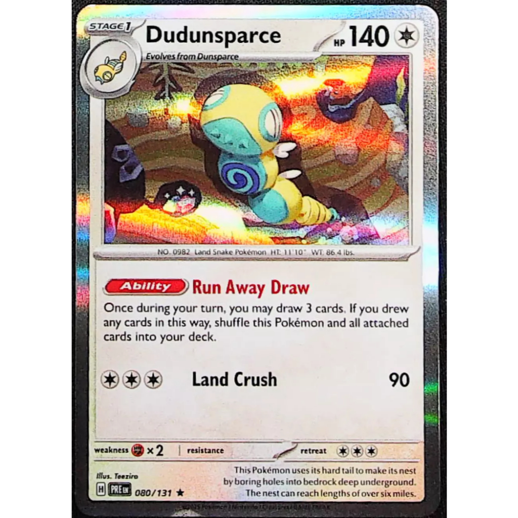 Pokemon TCG Dudunsparce 080/131 Prismatic Evolutions Rare | Shopee ...
