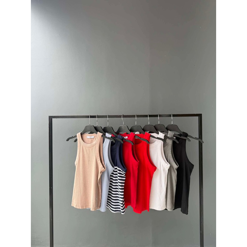 Mango Halter Thicked Ribbed Full Length Tank Top | Shopee Philippines