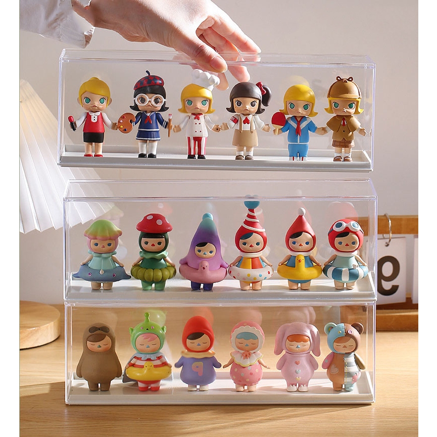 Acrylic Display Case Boxes Popmart Toy Storage Organizer Stackable ...