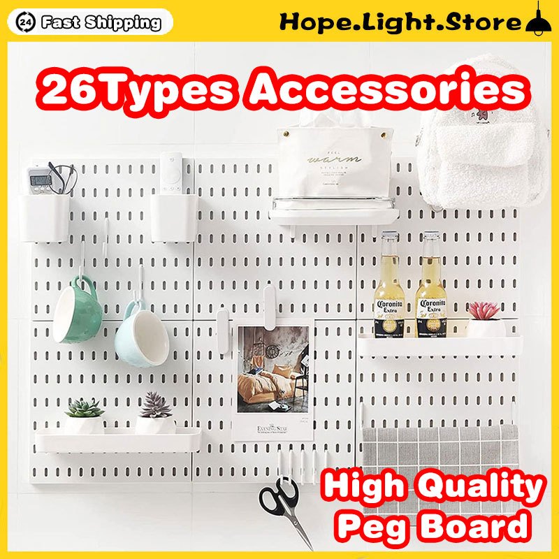 Wall Shelf Pegboard Dish Rack Kit Hole Board for Wall Home Decor ...