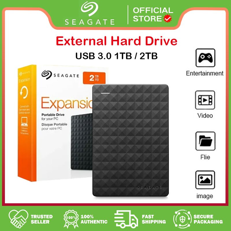 Seagate Expansion 1TB/2TB USB 3.0 Portable External Hard Drive Super Speed Storage For Mac and ...