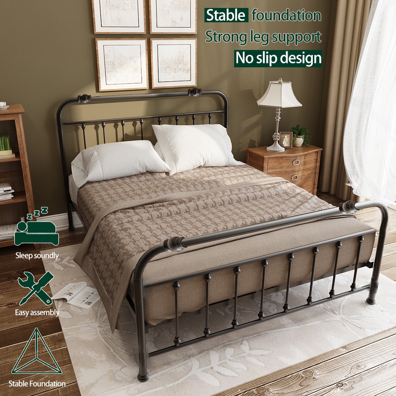 Iron bed modernong simpleng double kama prinsesa ng mga bata makapal ...