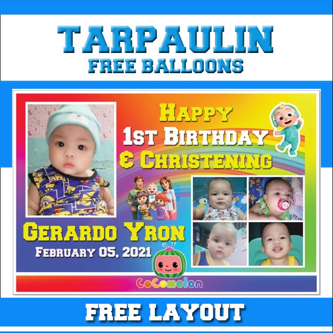 COCOMELON-THEME Tarpaulin banner backdrop decoration party birthday ...