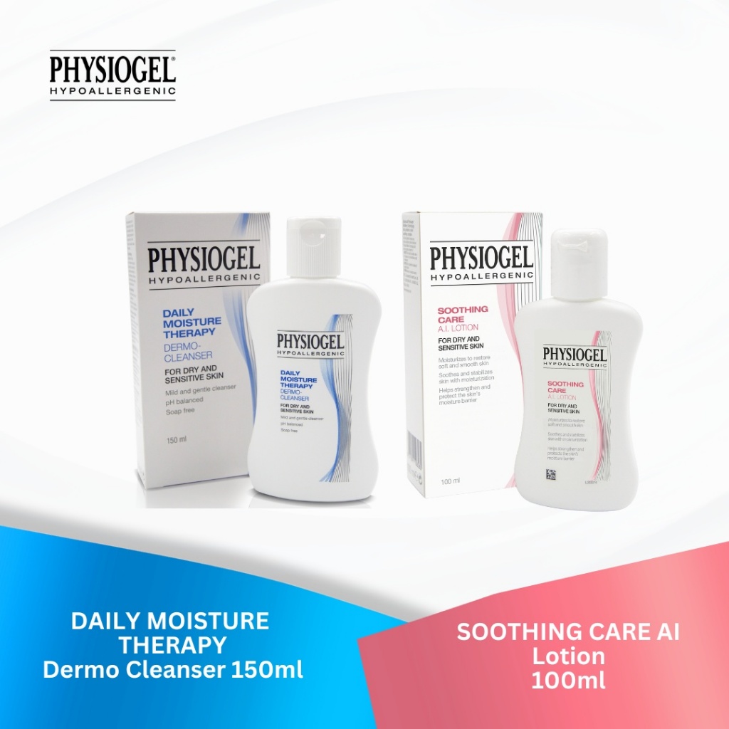 Physiogel Daily Moisture Therapy Dermo-Cleanser - 150ml with SOOTHING CARE AI Body Lotion ...