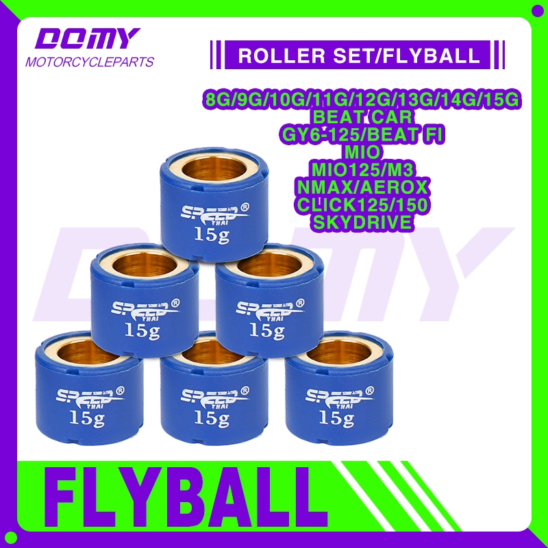 ROLLER SET FLYBALL SOLD AS 6PCS FOR BEAT/SKYDRIVE/GY6125/MIO125/M3/WAVE ...