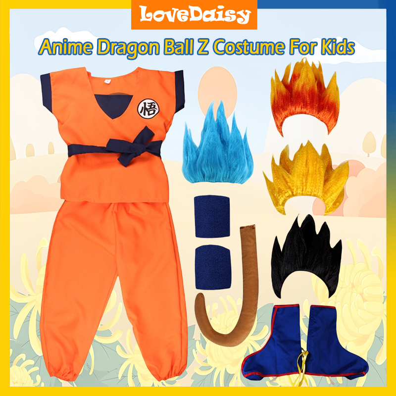 Anime Dragon Ball Z Costume For Kids Son Goku Cosplay Halloween ...