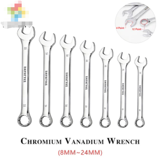 new cod Chromium Vanadium Wrench 8MM-24MM 4+12 Point Force Dual Purpose ...