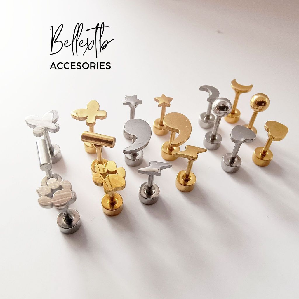 (Sold per piece) PVD-plated Stainless Steel Hypoallergenic Shapes De ...