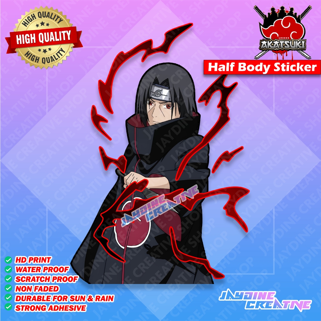 Akatsuki, Uchiha Itachi, Half Body Sticker, Indoor Outdoor Vinyl ...